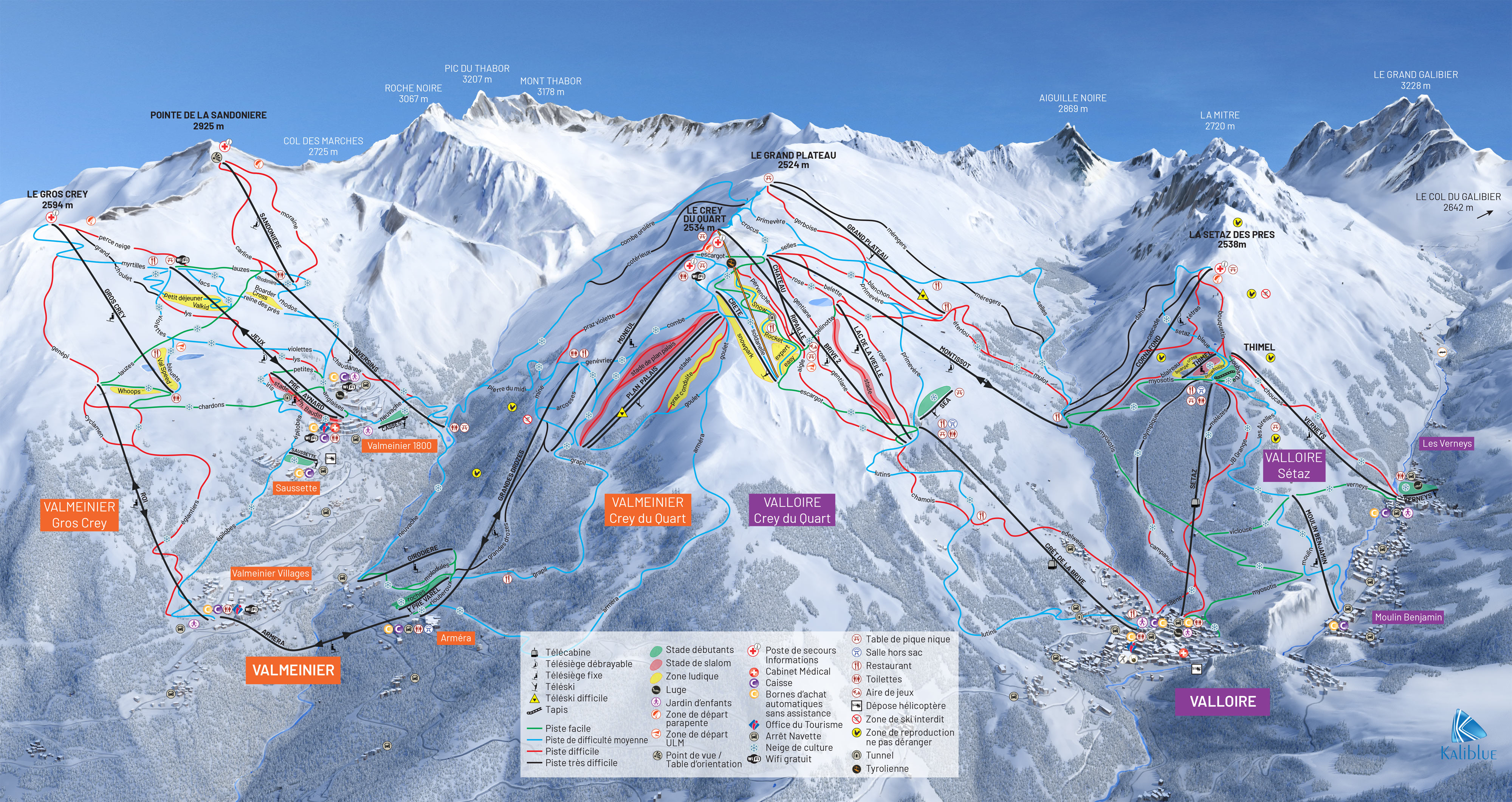 Plan des pistes - Domaine skiable Valloire Galibier-Thabor