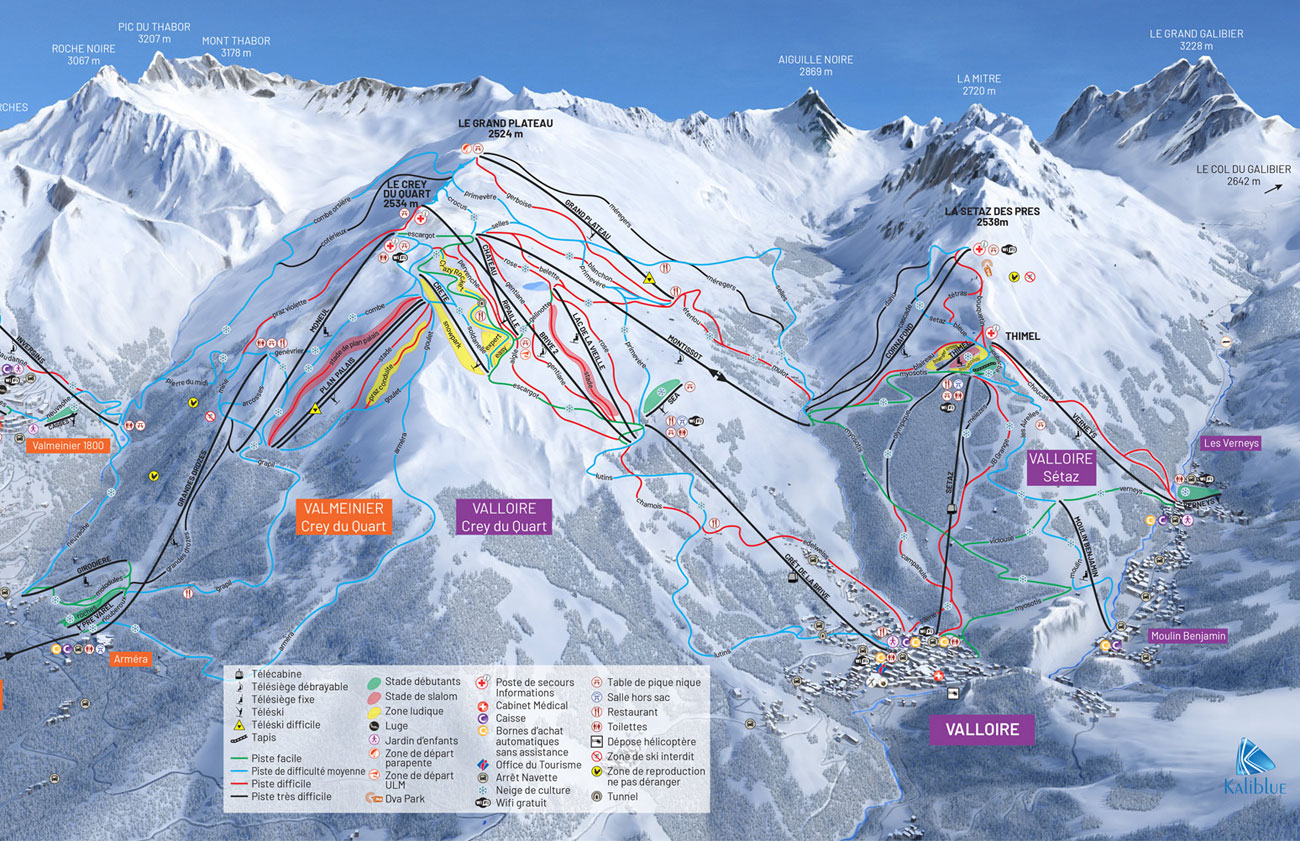 Valloire ski area - Ski map of Valloire - Ski in Valloire-Galibier