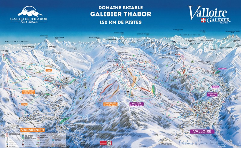 Plan des pistes Valloire - Domaine skiable Valloire - Valloire Galibier ...